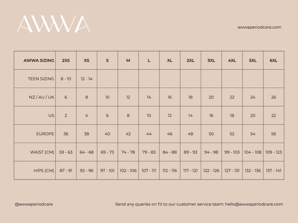 AWWA PERIOD PROOF UNDERWEAR - SKY HIGH - Auckland Physiotherapy